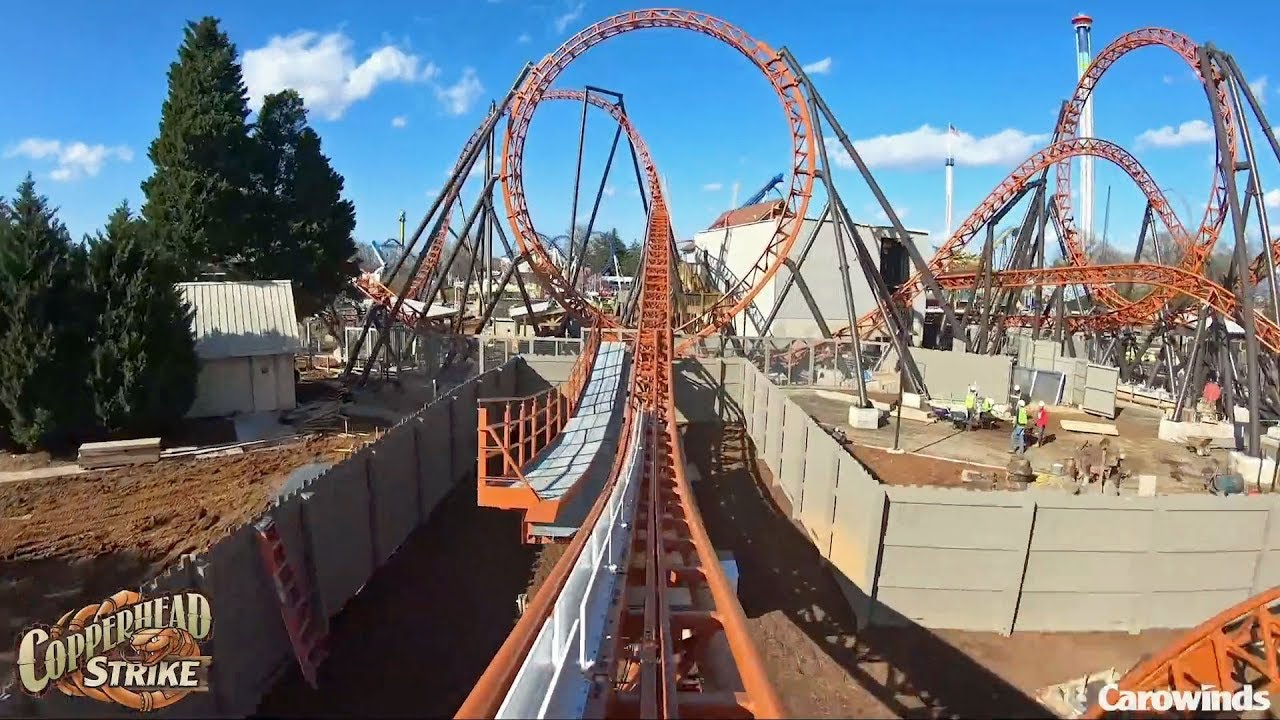 Copperhead Strike testing front seat on-ride HD POV Carowinds - YouTube