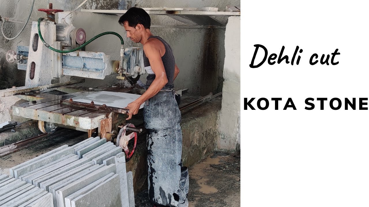 Dehli cut kota stone | how to cut edges cutting of kota stone | - YouTube