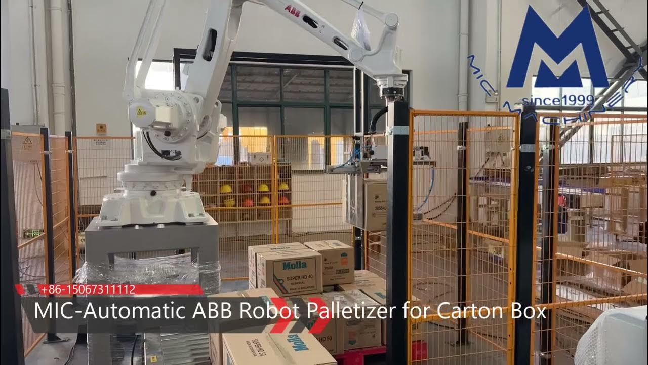 Automatic carton case box ABB robot palletizer - YouTube