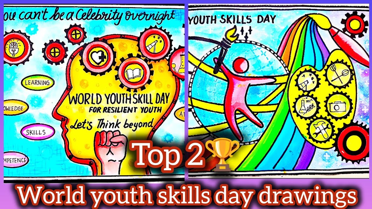World Youth Skills Day Drawing / World Youth Skills Day Poster/ Youth ...