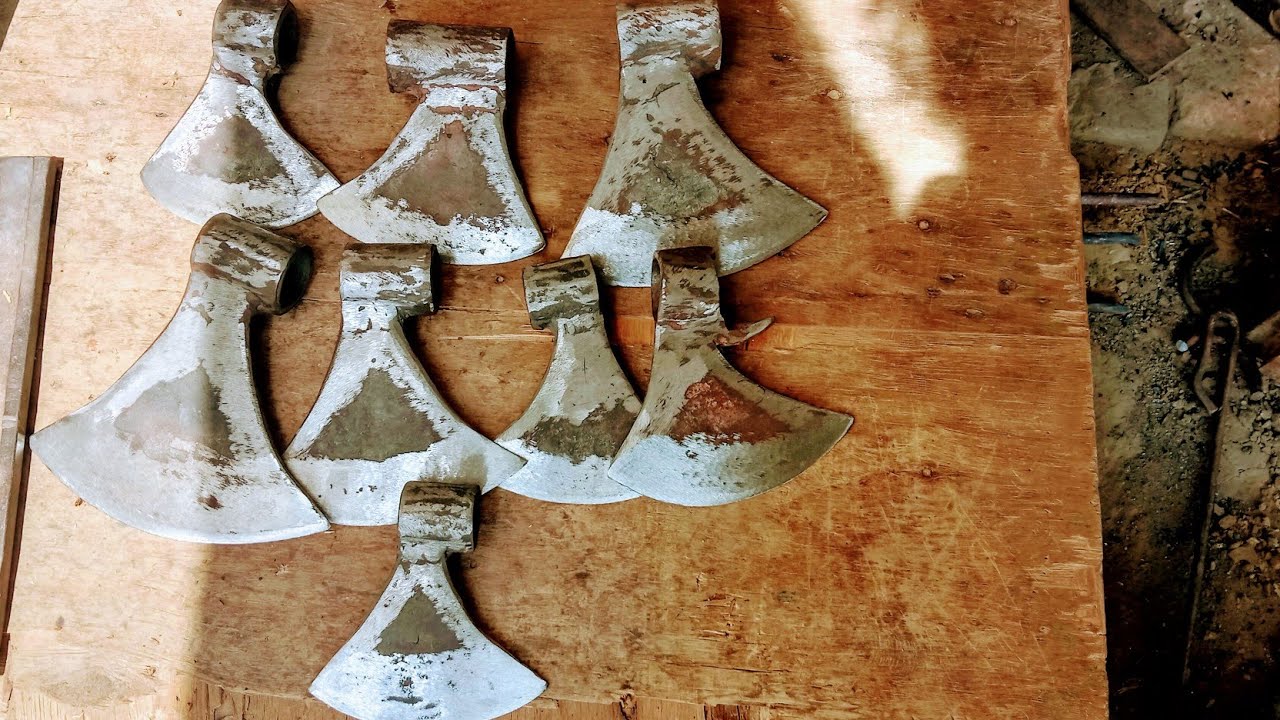Blacksmith forging a axe with amazing and simply method axe making ...