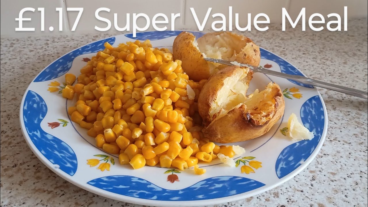 Value Meal £1.17 Jacket Potatoes Sweetcorn Garlic Food Review Lidl ...