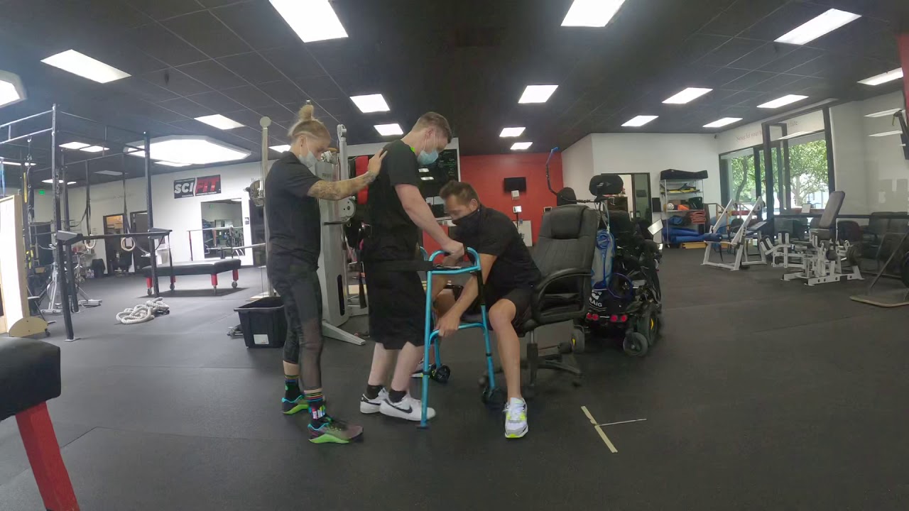 My first time walking with a walker - YouTube
