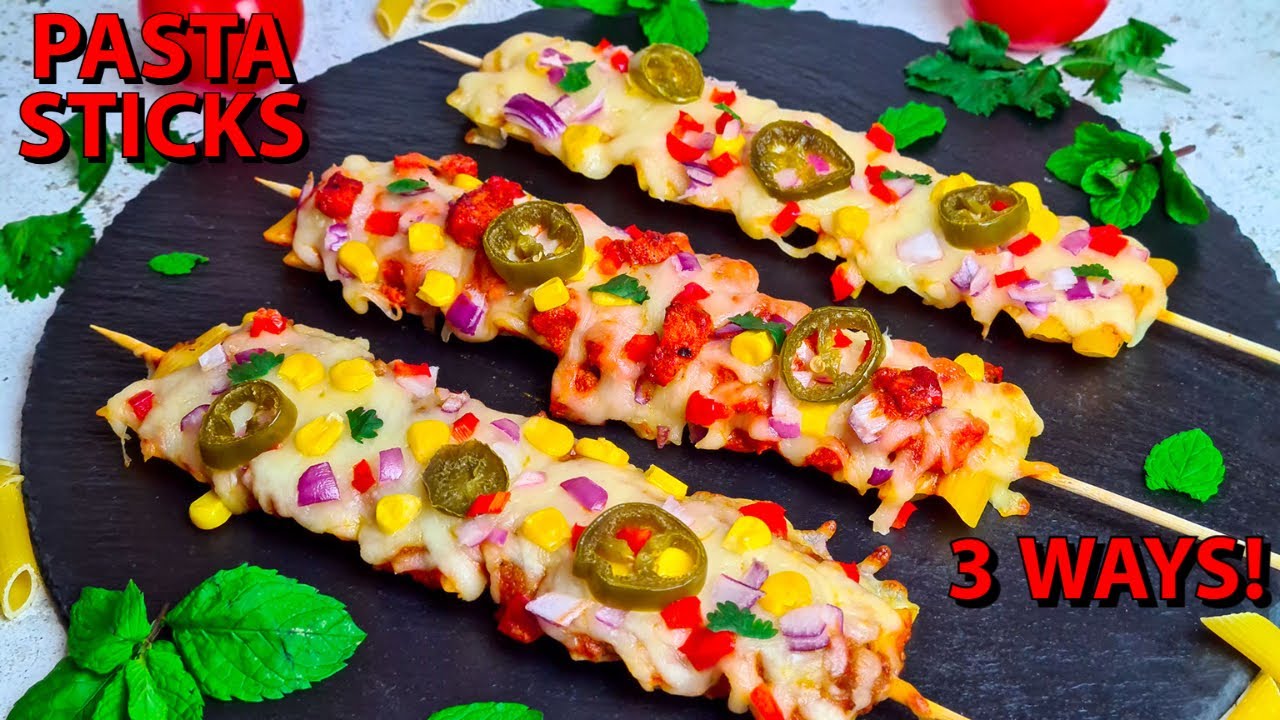 Cheesy Pasta Sticks 3 Ways | Instant Pasta Snack |Pakistani Style ...
