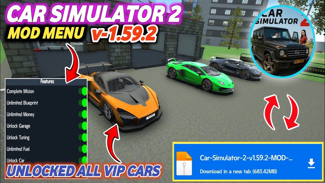 Car Simulator 2 Mod Apk | Unlocked All Vip Cars | All Cars Unlocked ...