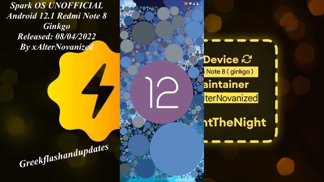 Spark OS UNOFFICIAL Android 12.1 Redmi Note 8 Ginkgo - YouTube