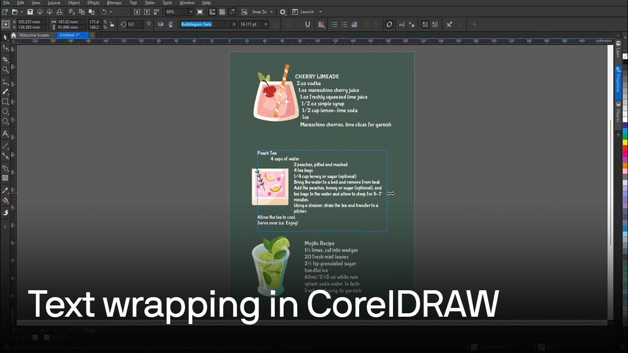 How to wrap text around objects in CorelDRAW | Text wrapping tutorial - YouTube