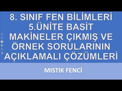 8.SINIF BASİT MAKİNELER ÇIKMIŞ VE ÖRNEK SORULARIN ÇÖZÜMLERİ