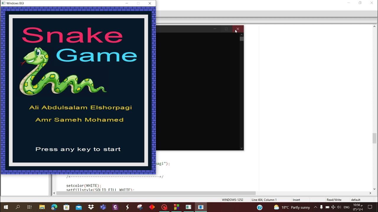 Snake Game | Code Explanation | Ali Elshorpagi && Amr Elbaz - YouTube