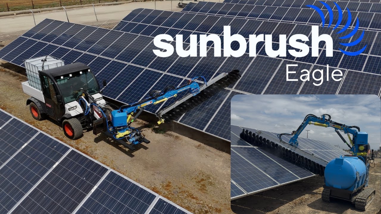 SunBrush Eagle Solar Panel Cleaner on Bobcat Toolcat and Sunbrush ...