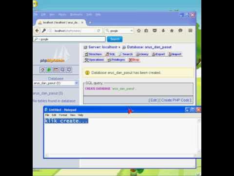 Membuat Database Pada Appserv Tutorial - YouTube
