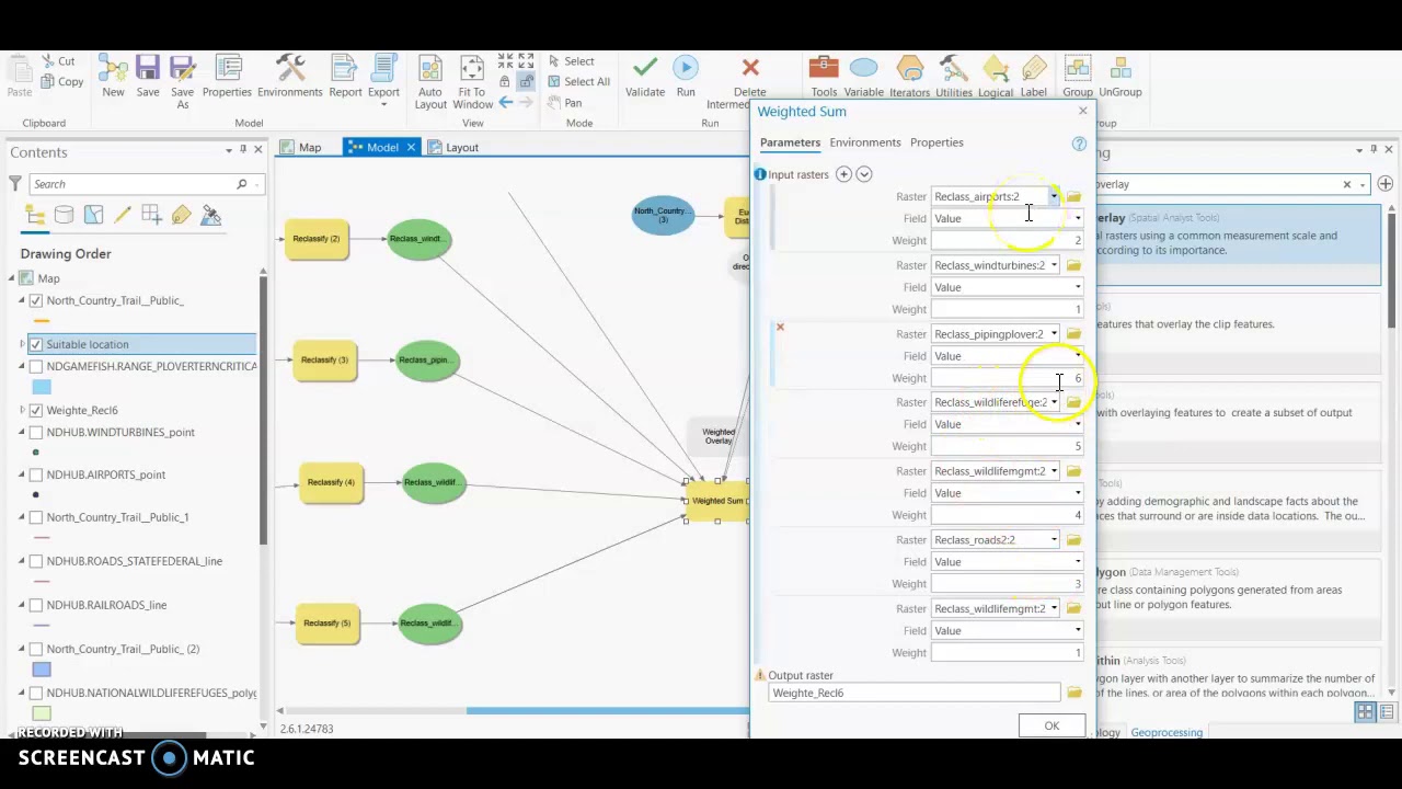 'Using Weighted Sum & Weighed Overlay Tools' - YouTube