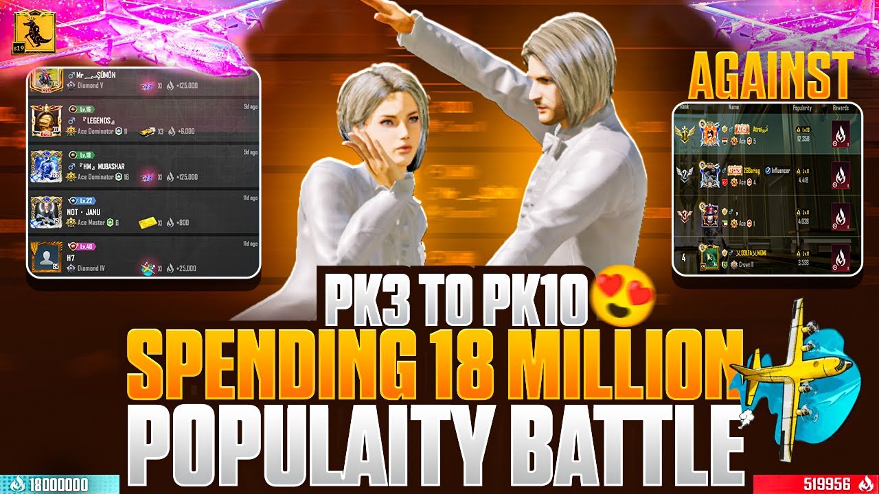 Pk3 To Pk10 Popularity Battle Journey - 18 Million Popularity Snipe ...