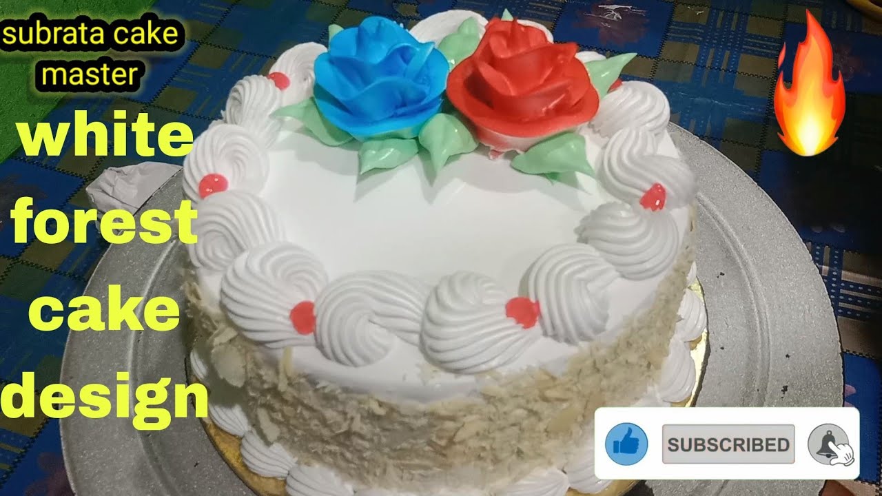 white forest cake design white compound cake icing🔥 - YouTube