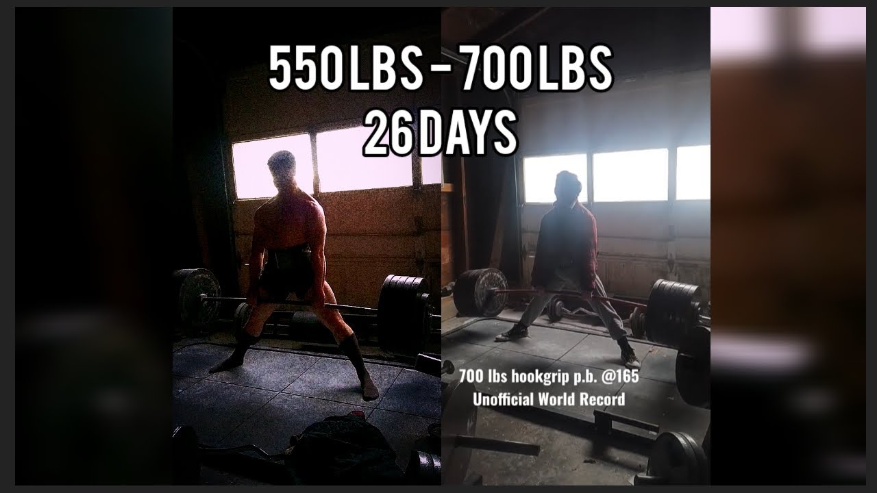 385 lbs of Hookgrip deadlift progression in 30 days - YouTube