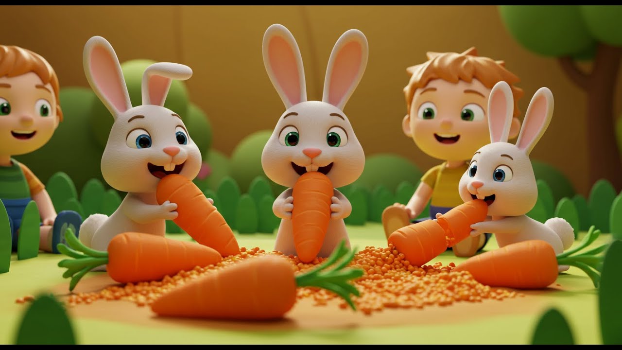 Five Little Bunnies Jumping on the Ground | Counting & Hopping Song ...