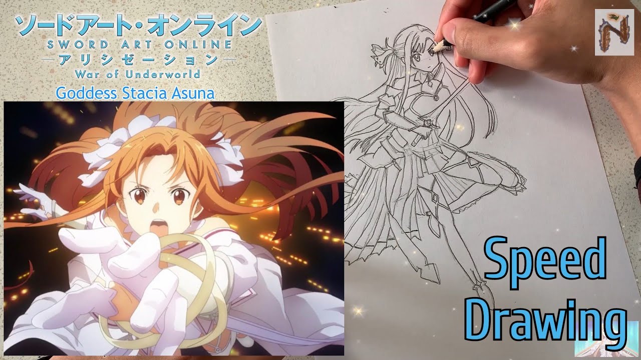 LADY STACIA ASUNA (SWORD ART ONLINE) - SPEED DRAWING - YouTube