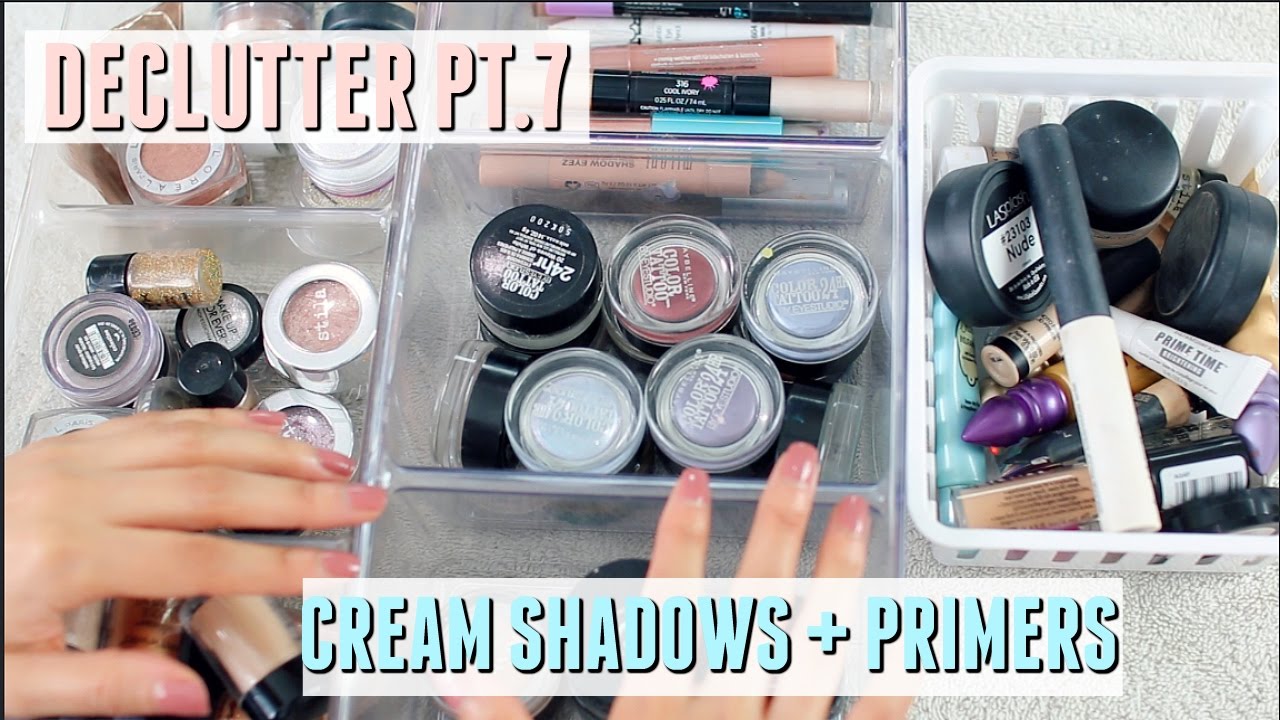 Makeup Collection Declutter: Cream Eyeshadows + Primers - YouTube