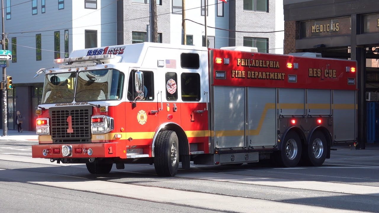 Philadelphia Fire Department Rescue 1 Responding *Wail,Yelp,Prty* - YouTube