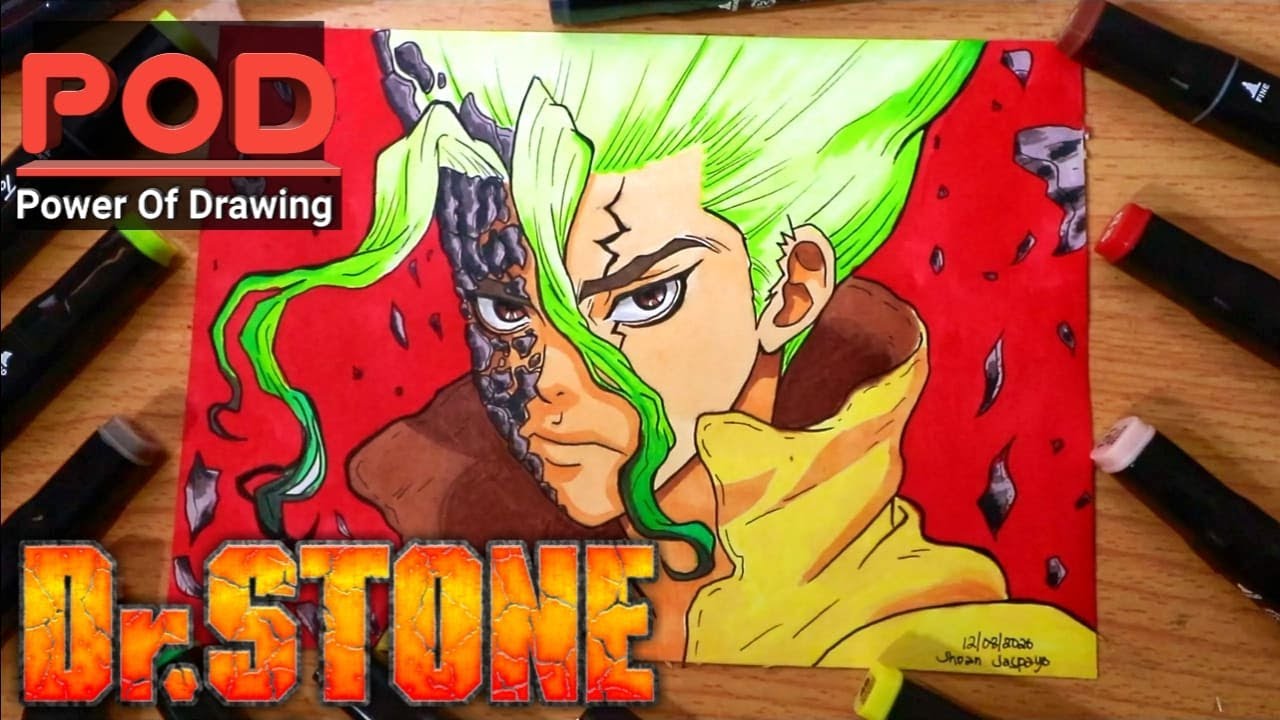 Speed Drawing Senku Ishigami - Dr. Stone ( Anime Drawing ) - YouTube