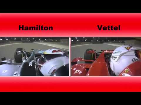F1 2015 Bahrain GP  Hamilton vs Vettel  Qualifing Lap