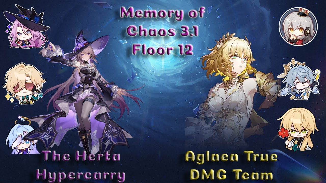 [OLD] E0 THE HERTA Hypercarry | E2 Aglaea True DMG Team | Honkai Star ...
