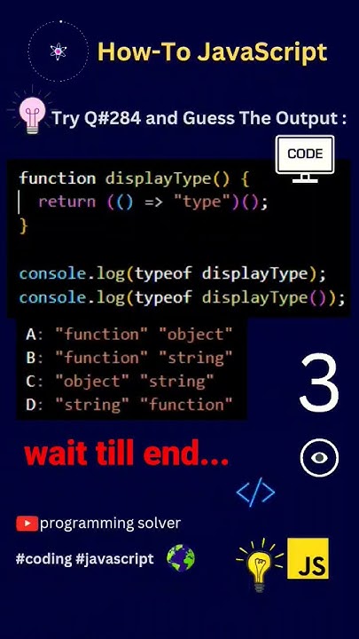How To Code Javascript Q284 Try Solve And Guess The Output Shorts