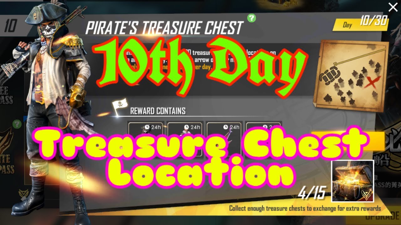 How To Find 10th Treasure Chest In Free Fire | How To Get 10th Treasure ...
