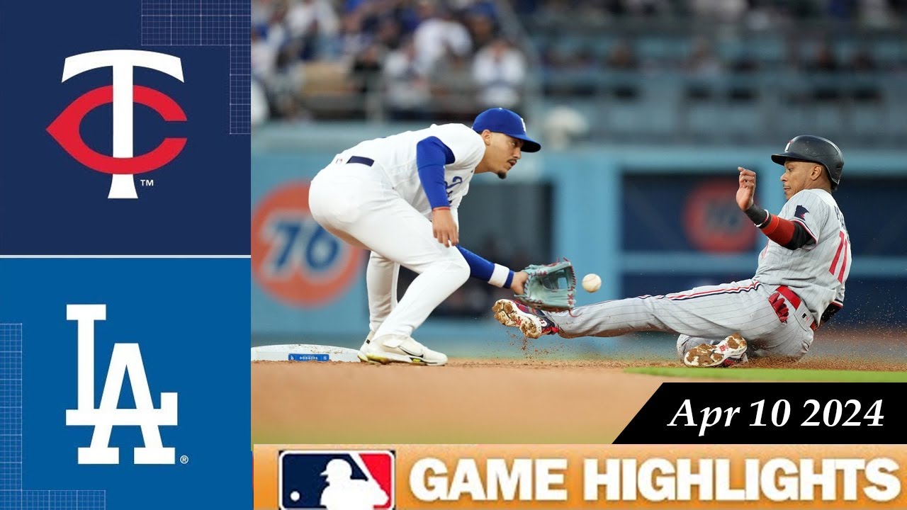 Minnesota Twins Vs. Los Angeles Dodgers GAME HIGHLIGHTS 04/10/2024 ...