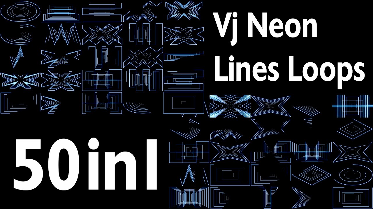 How to create Neon Vj Loops Pack (50in1). Lights Neon Line. Vj Neon ...