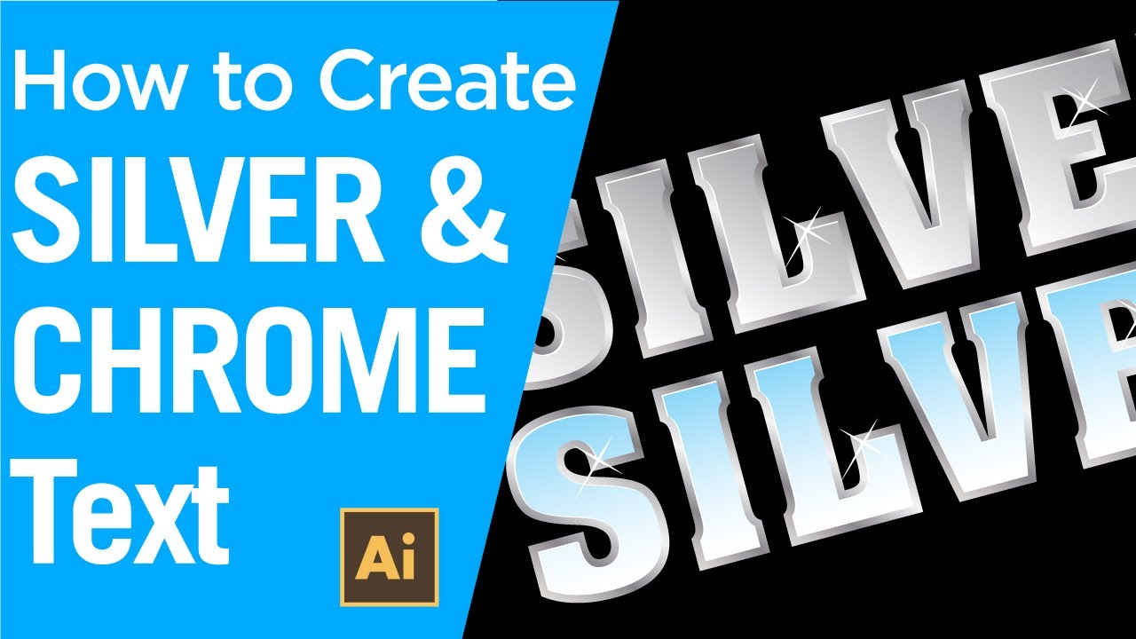 How to create silver and chrome text using Adobe Illustrator - YouTube