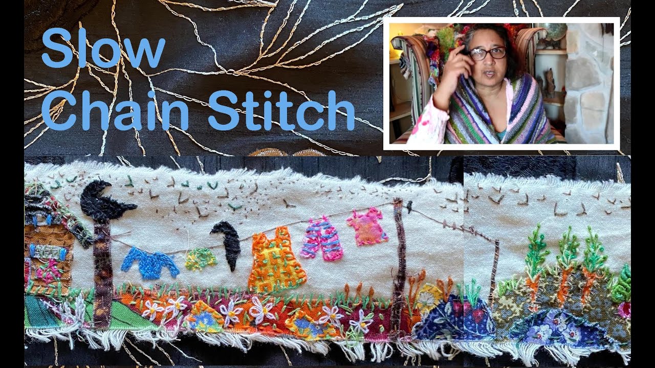 Easy slow stitch hand embroidery tutorial | Part 3 how to make chain ...