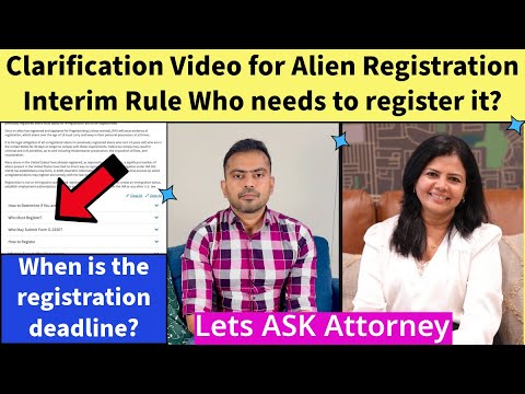 Clarification Video for USCIS Alien Registration Interim Rule | Who ...