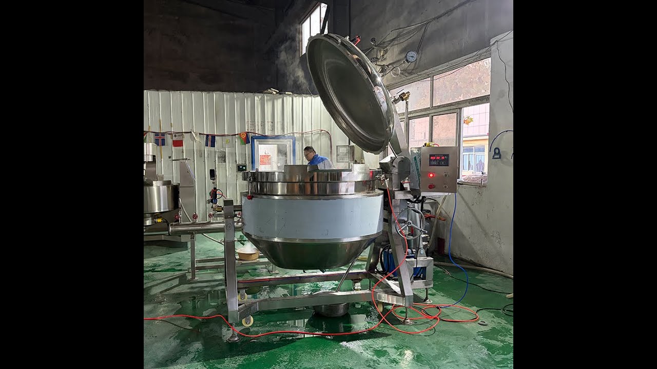 600l industrial pressure cooker demonstration - YouTube