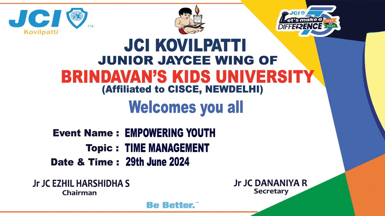 Junior JCI Event on Time Management - YouTube