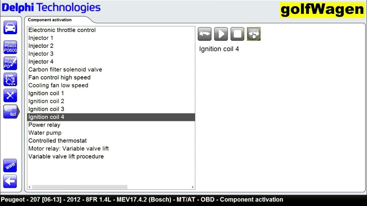 Delphi DS150e Peugeot 207 fault codes, out put test options - YouTube