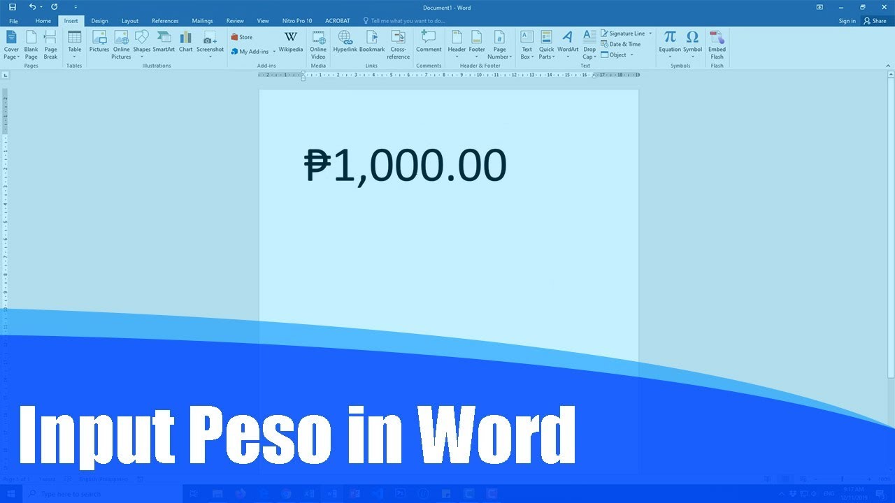 How To Input Philippine Peso Symbol In Word YouTube