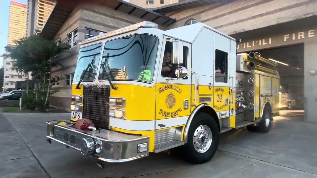 Honolulu fire department engine 29 return quarter - YouTube