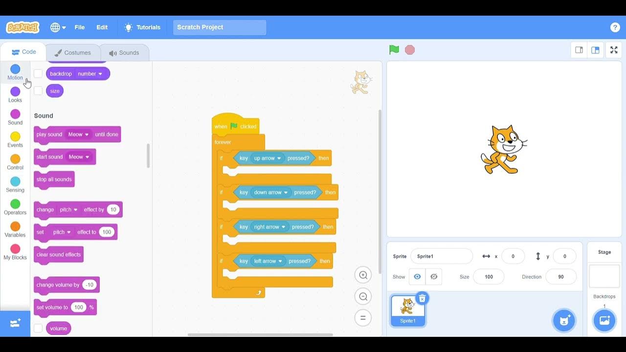 How To Move A Sprite With Arrow Keys In Scratch? (In 1 Minute) - YouTube