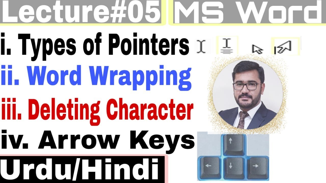 Types of Pointers, Word Wrapping, Deleting Characters & Arrow Keys in ...