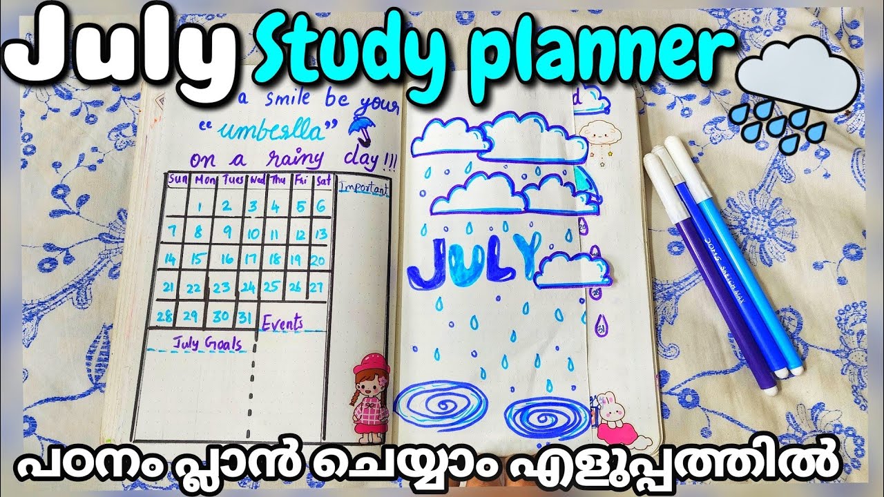 July planner back to school study bullet journal idea aesthetic study MalayalimomHelna 2024 ...