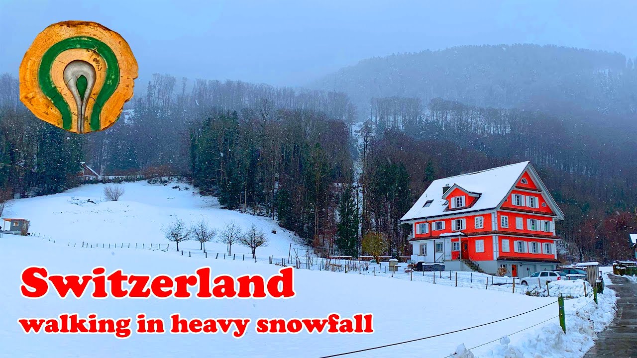 Walking in Heavy Snowfall, Winter Wonderland, Snow in Switzerland 2021 ...