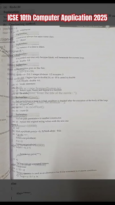 Score💯/💯 ICSE 10th Computer Application Preboard Paper with Answerkey for Practice😱👍#exam# ...
