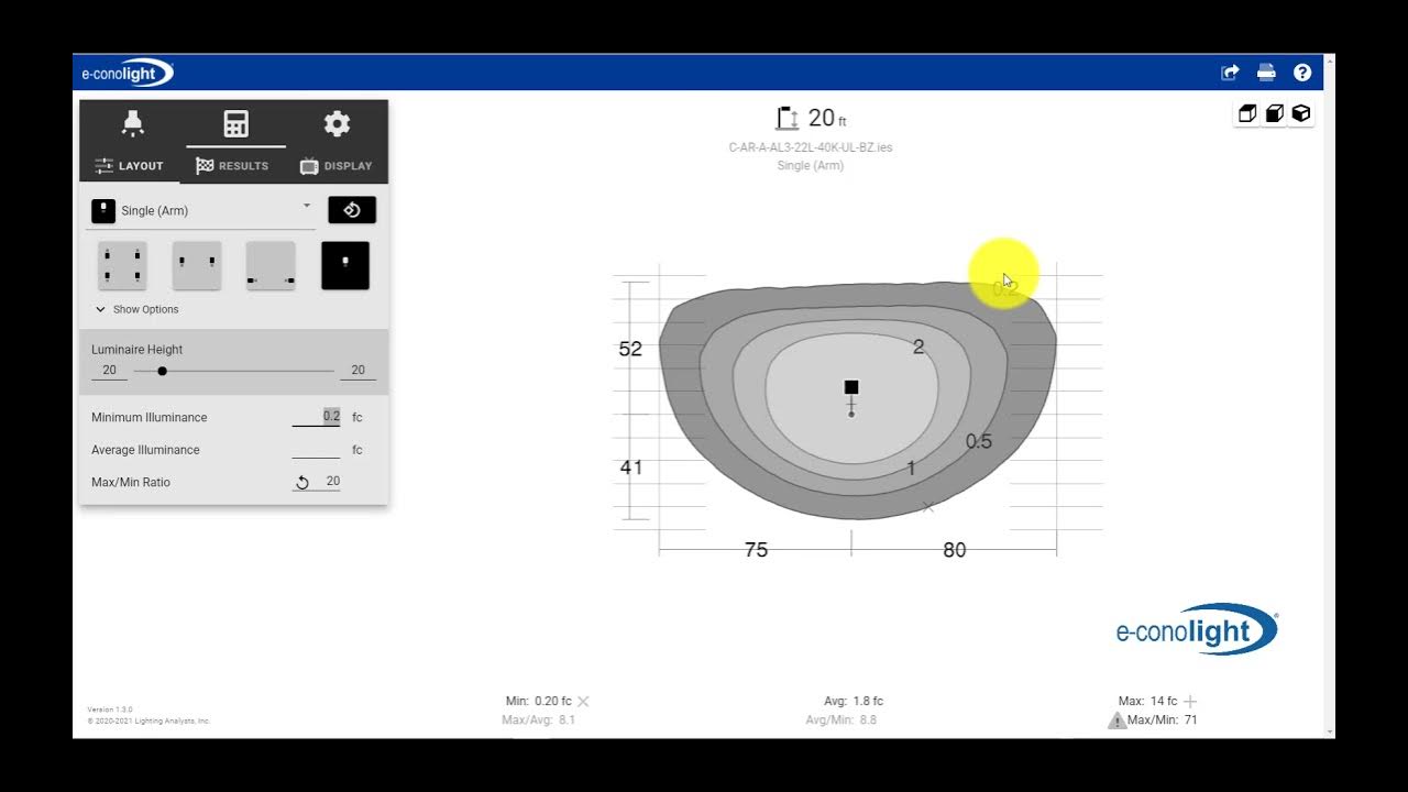 Create an Isofootcandle Plot with an Outdoor Lighting Layout Calculator ...