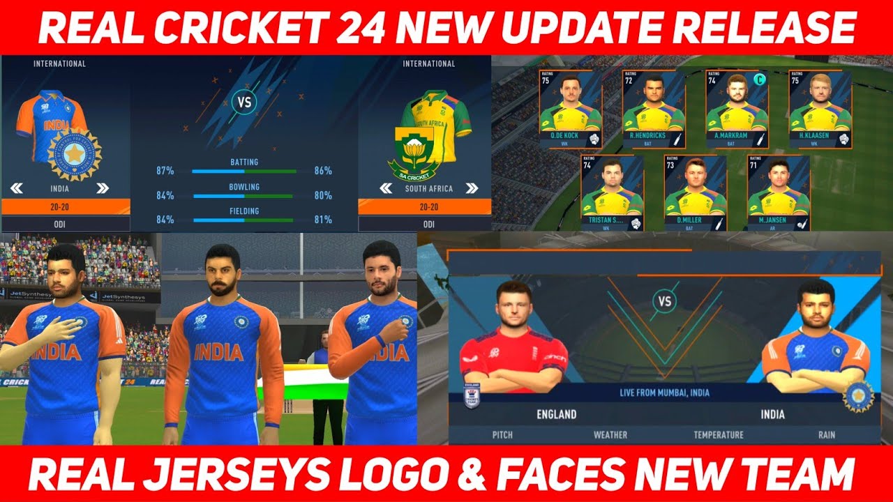 Real Cricket™24 New Update Launched | New Teams & T20WC Jersey's Added ...