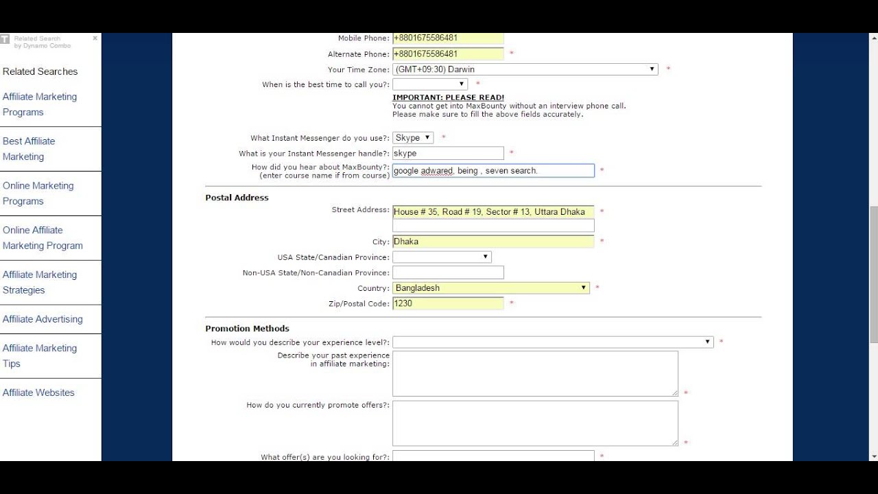 Maxbounty account sign up (part 1) - YouTube