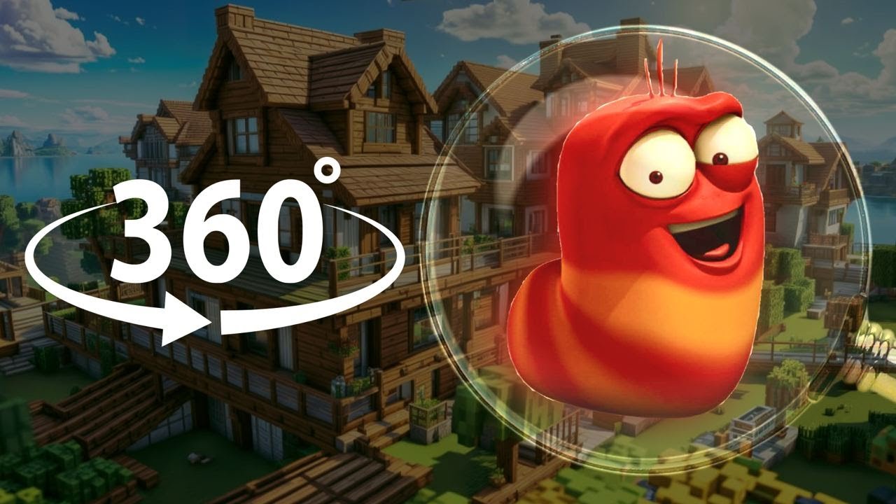 Red Larva MEME in VR 360 Village - YouTube