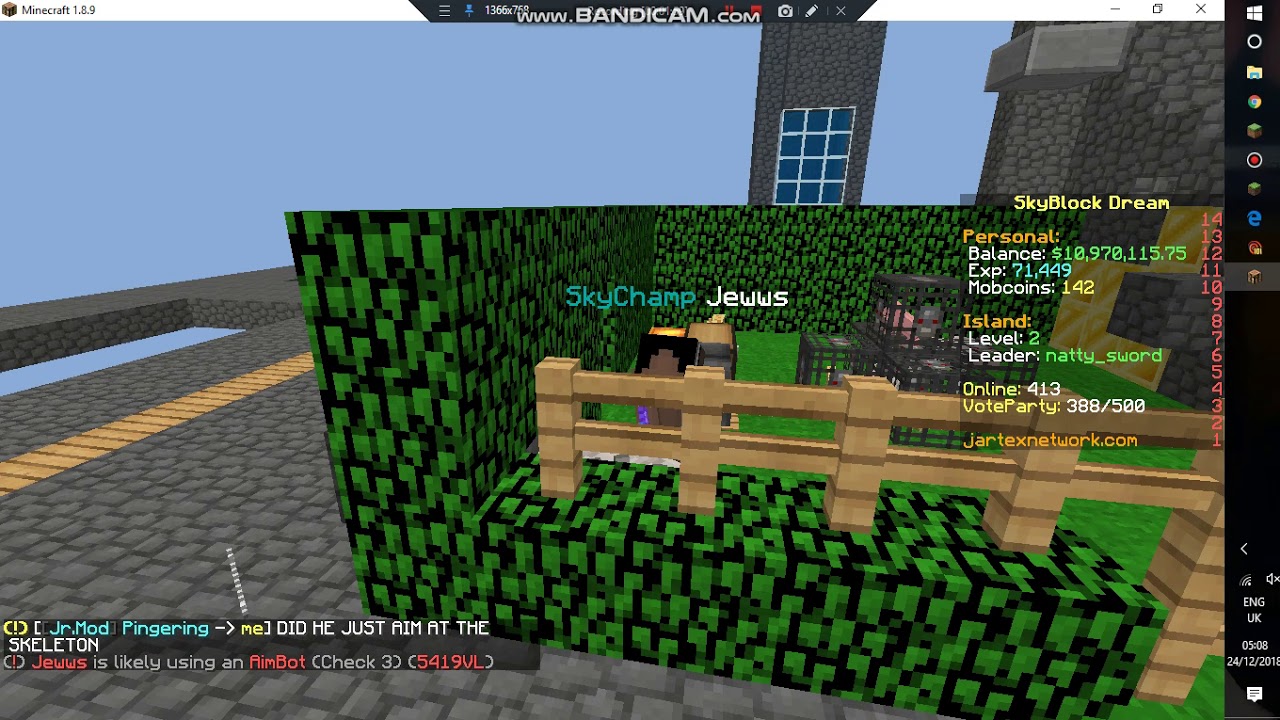 JartexNetwork / SkyBlockDream / MobAura / 24th December 2018 / Jewws ...