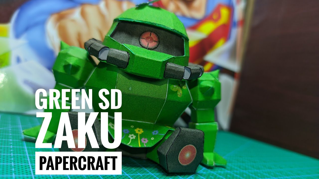 papercraft GREEN SD ZAKU | Gundam| easy papercraft for beginners ...
