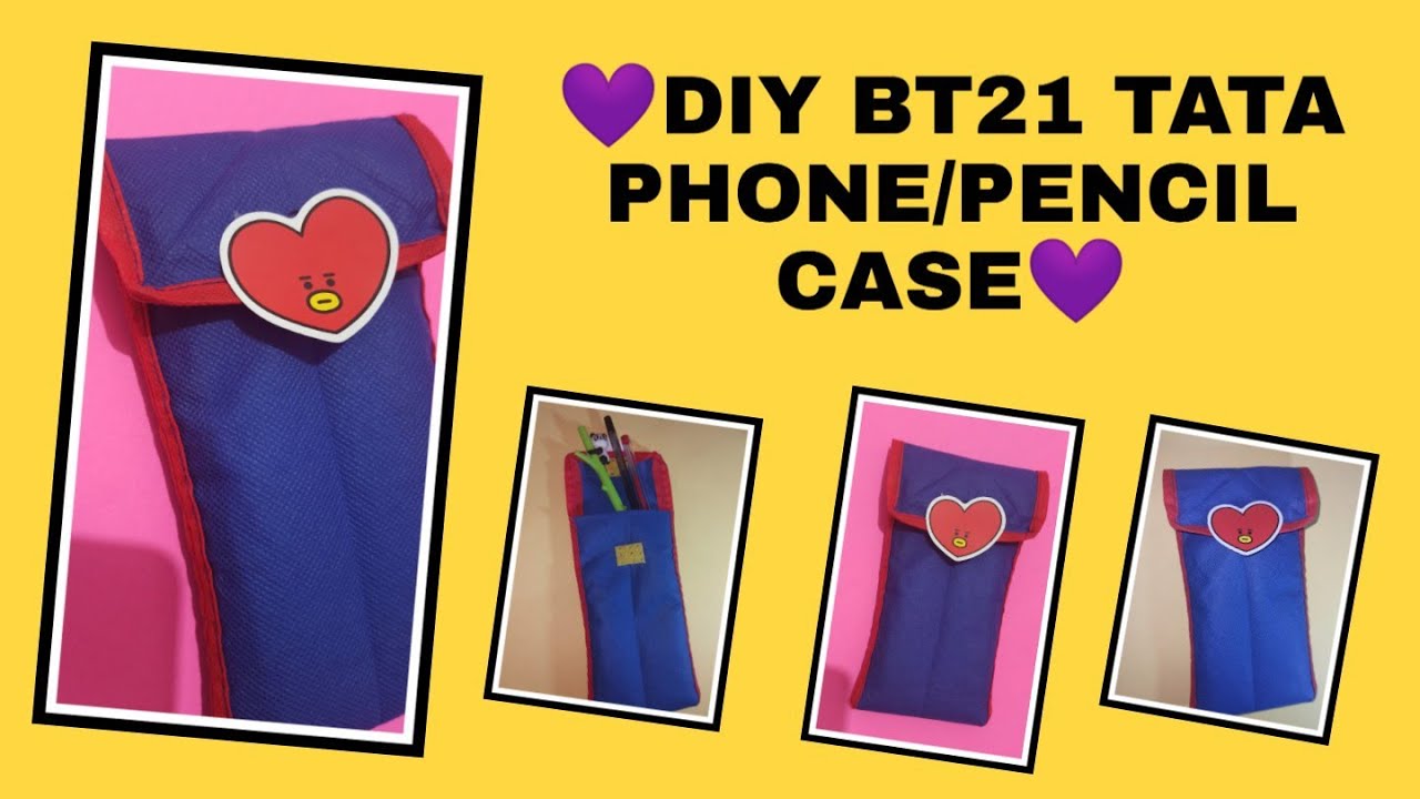 💜DIY BT21 TATA PHONE/PENCIL CASE💜 - YouTube